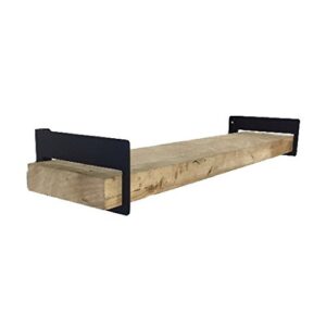 concept fusion set of 2, bent metal industrial rectangular stirrup shelf brackets (1.5 h x 3.5 d, black)