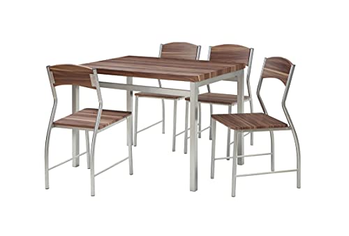 Abington Lane 5-Piece Dining Table Set w/Four (4) Chairs - Modern and Sleek Dinette for The Contemporary Home - (Cedarwood Finish)