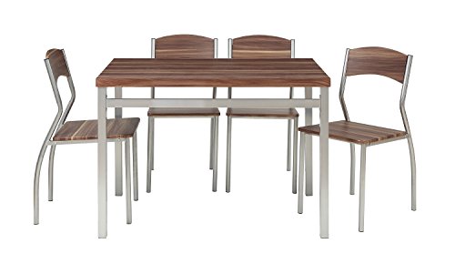 Abington Lane 5-Piece Dining Table Set w/Four (4) Chairs - Modern and Sleek Dinette for The Contemporary Home - (Cedarwood Finish)