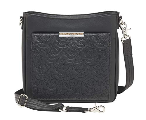 Gun Tote'n Mamas GTM Embroidered Lambskin Cross-Body Tactical Bag Accessories, Black