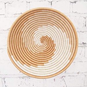 african basket- sokoke/rwanda basket/woven bowl/sisal & sweetgrass basket/tans, white