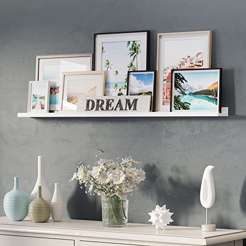 Wallniture Denver 46" Floating Shelves for Wall, Living Room Wall Shelf, Wall Bookshelves, Wall Shelves for Picture Frame, Picture Ledge Shelf, White Bookshelf for Kids Room, Wall Shelf for Bedroom