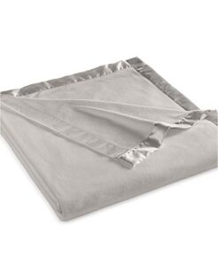 martha stewart easy care soft fleece blanket (king, gray)