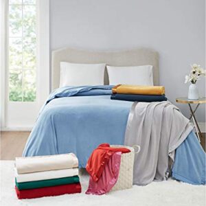 Martha Stewart Easy Care Soft Fleece Blanket (King, Gray)