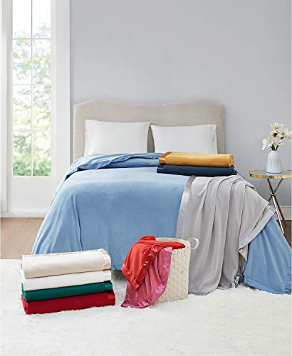 Martha Stewart Easy Care Soft Fleece Blanket (King, Gray)