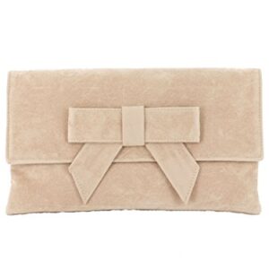 LONI Womens Clutch Bag Purse Faux Suede Strap Cute Small