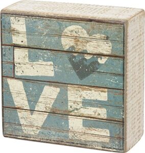 primitives by kathy love – aqua marine mini beach plankboard home décor sign,wood, paper