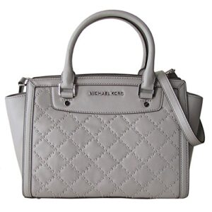 michael michael kors selma micro stud satchel, color pearl grey