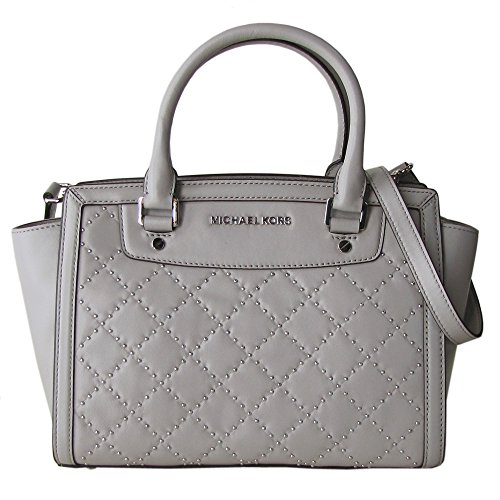 MICHAEL Michael Kors Selma Micro Stud Satchel, Color Pearl Grey