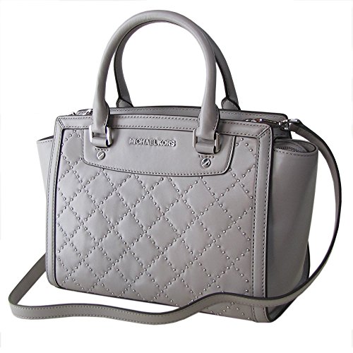 MICHAEL Michael Kors Selma Micro Stud Satchel, Color Pearl Grey