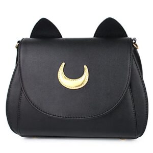 Moon Luna Cat Purses Pu Leather Gothic Purse Cosplay Moon Sailor Bag Handbags Shoulder Bags