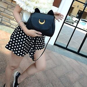 Moon Luna Cat Purses Pu Leather Gothic Purse Cosplay Moon Sailor Bag Handbags Shoulder Bags