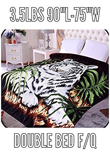 Hiyoko Faux Fur Throw Blanket Queen Size - White Tiger Blanket Faux Mink - Bed Blankets Queen Size