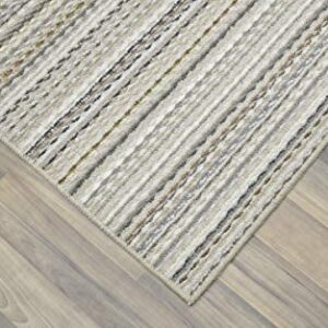 Garland Rug Carnival Stripe 7 ft. x 12 ft. Large Area Rug Random EarthTone