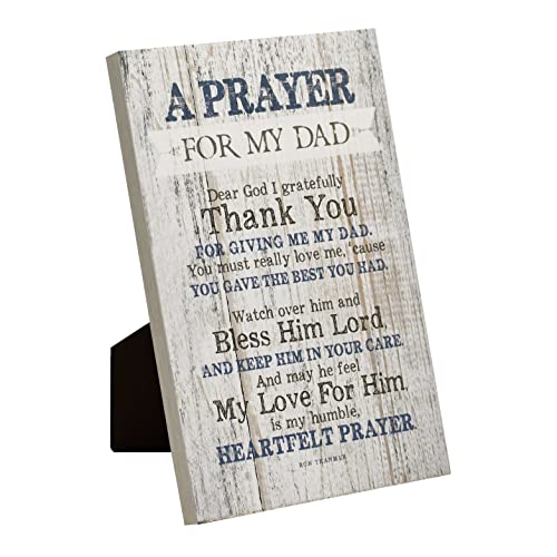 DEXSA Prayer for My Dad Wood Frame Wall Plaque for Father’s Day, Birthday Gift for Dad | Made in USA | Bonus Dad Gift, Father-in-Law Picture Frame | Best Dad Plaque from Son or Daughter | 6x9 inches