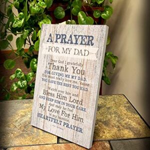 DEXSA Prayer for My Dad Wood Frame Wall Plaque for Father’s Day, Birthday Gift for Dad | Made in USA | Bonus Dad Gift, Father-in-Law Picture Frame | Best Dad Plaque from Son or Daughter | 6x9 inches