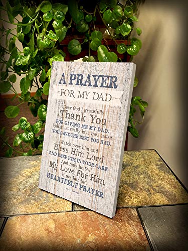 DEXSA Prayer for My Dad Wood Frame Wall Plaque for Father’s Day, Birthday Gift for Dad | Made in USA | Bonus Dad Gift, Father-in-Law Picture Frame | Best Dad Plaque from Son or Daughter | 6x9 inches