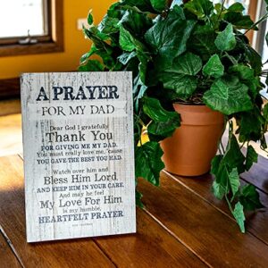 DEXSA Prayer for My Dad Wood Frame Wall Plaque for Father’s Day, Birthday Gift for Dad | Made in USA | Bonus Dad Gift, Father-in-Law Picture Frame | Best Dad Plaque from Son or Daughter | 6x9 inches