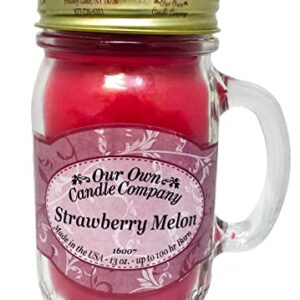 Our Own Candle Company Strawberry Melon Scented 13 Ounce Mason Jar Candle