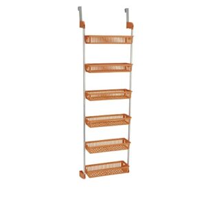 household essentials 6-tier basket over-the-door organizer, orange