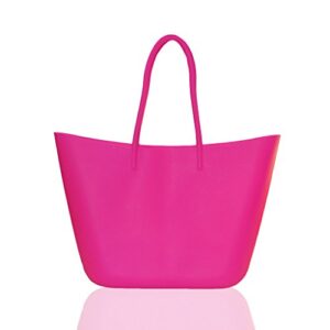 Sylli's Womens Tote Handbag Purse Beach Handbag Fuchsia Silicone