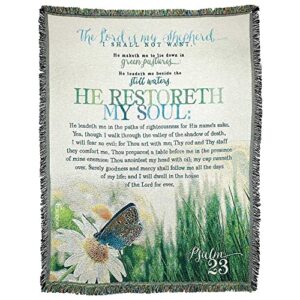 dicksons he restoreth my soul psalm 23 all cotton 52 x 68 tapestry throw blanket