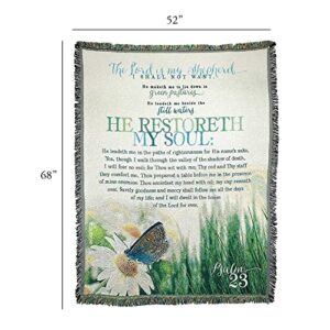 Dicksons He Restoreth My Soul Psalm 23 All Cotton 52 x 68 Tapestry Throw Blanket