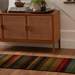 mohawk home new wave boho stripe runner area rug, 2’x5′, multi