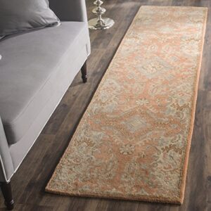 safavieh wyndham collection 2’3″ x 15′ terracotta wyd203a handmade modern premium wool runner rug