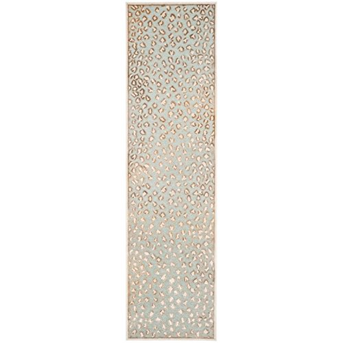 SAFAVIEH Paradise Collection 2'7" x 4' Stone / Aqua PAR84 Animal Print Viscose Accent Rug