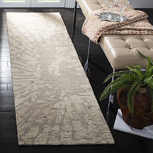 SAFAVIEH Bella Collection 2'3" x 6' Winter Taupe BEL656A Handmade Premium Wool Runner Rug