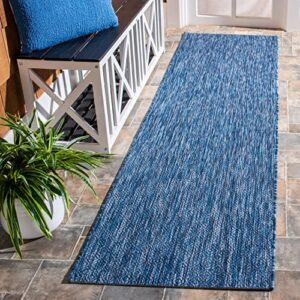 safavieh courtyard collection 2’3′ x 8′ navy cy8520 indoor/ outdoor patio backyard mudroom runner rug