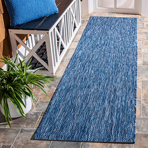 SAFAVIEH Courtyard Collection 2'3' x 8' Navy CY8520 Indoor/ Outdoor Patio Backyard Mudroom Runner Rug