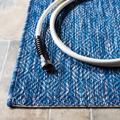 SAFAVIEH Courtyard Collection 2'3' x 8' Navy CY8520 Indoor/ Outdoor Patio Backyard Mudroom Runner Rug