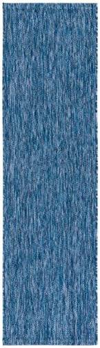 SAFAVIEH Courtyard Collection 2'3' x 8' Navy CY8520 Indoor/ Outdoor Patio Backyard Mudroom Runner Rug