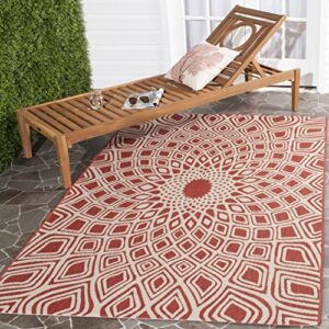 safavieh courtyard collection 2’7″ x 5′ red/beige cy6616 indoor/ outdoor waterproof easy-cleaning patio backyard mudroom area-rug