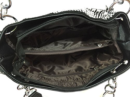 Zzfab Gem Studded Rhinestone Concealed and Carry Purse Black