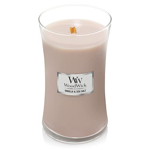 WoodWick Vanilla & Sea Salt Large Hourglass Candle, Light Brown