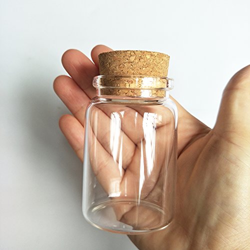 Luo House 3pcs 80ml Small Glass Bottles Vials Jars Glass with Cork Stopper Storage Bottle 80ml 47x70mm(1.85x2.75inch)