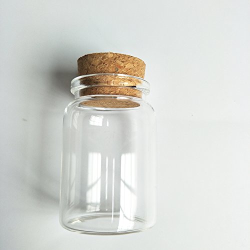 Luo House 3pcs 80ml Small Glass Bottles Vials Jars Glass with Cork Stopper Storage Bottle 80ml 47x70mm(1.85x2.75inch)