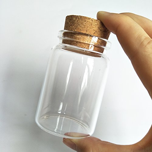 Luo House 3pcs 80ml Small Glass Bottles Vials Jars Glass with Cork Stopper Storage Bottle 80ml 47x70mm(1.85x2.75inch)