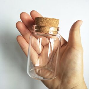 Luo House 3pcs 80ml Small Glass Bottles Vials Jars Glass with Cork Stopper Storage Bottle 80ml 47x70mm(1.85x2.75inch)