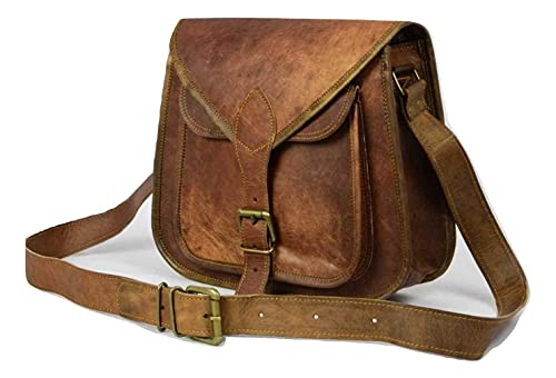 13" BROWN GENUINE LEATHER VINTAGE WOMEN'S PURSE BAG BOHO WESTERN HIPPY CLUTCH (12 inch)