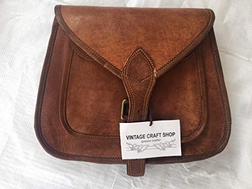 13" BROWN GENUINE LEATHER VINTAGE WOMEN'S PURSE BAG BOHO WESTERN HIPPY CLUTCH (12 inch)