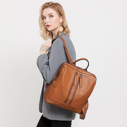 S-ZONE Women Genuine Leather Backpack Casual Convertible Shoulder Bag Purse