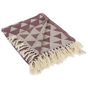 dii mid-century modern decorative triangle woven throw, 50×60, blackberry