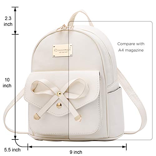 I IHAYNER Girls Bowknot Cute Leather Backpack Mini Backpack Purse for Women