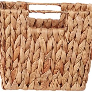 Trademark Innovations Hyacinth Storage Basket with Handles, Rectangular (Set of 4, 11.5")