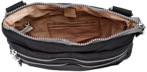 Baggallini Womens Comrade 3-zip Crossbody Cross Body Handbag, Black With Sand Lining, One Size US