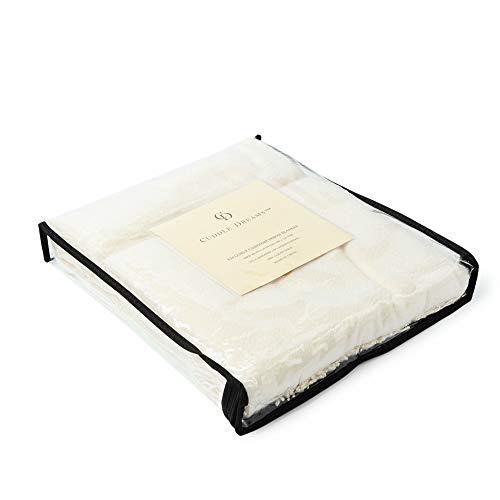 CUDDLE DREAMS Premium Cashmere Throw Blanket with Fringe, Luxuriously Soft (Ivory)